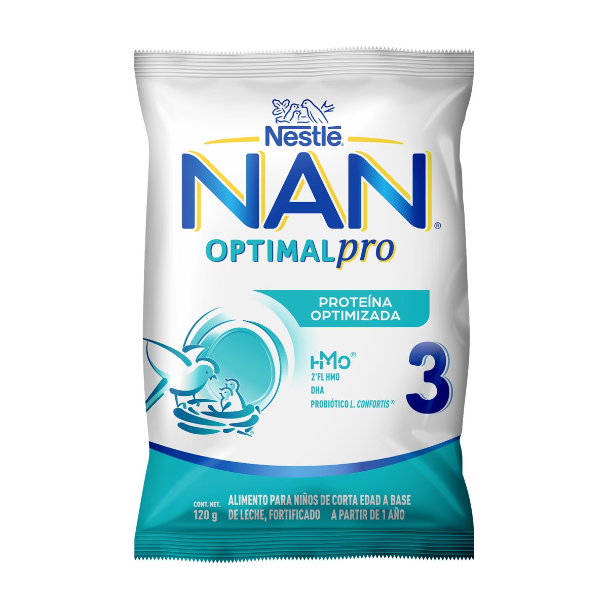 NAN Optimal Pro 3 Nestlé Alimento A Base De Leche 1 Año O Más Bolsa Co ...