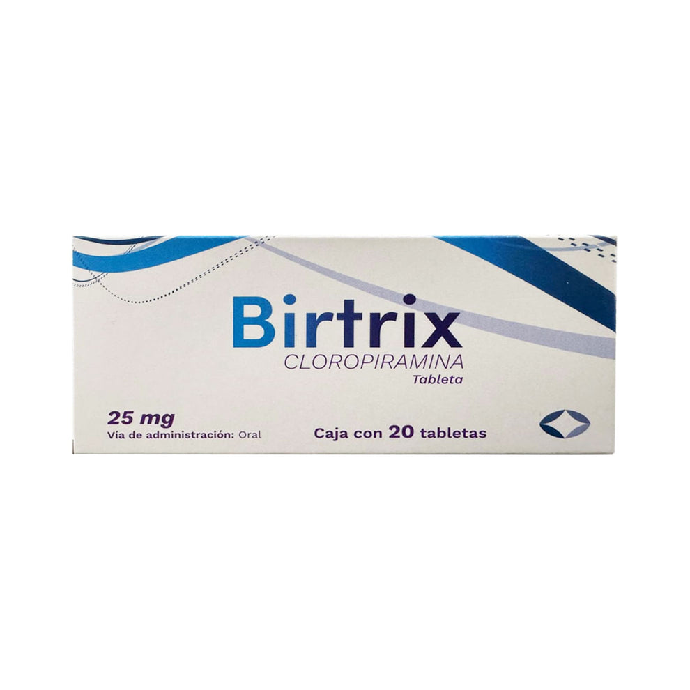 Birtrix Cloropiramina 25 mg Caja Con 20 Tabletas Genérico – Farmacia ...