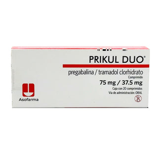 Prikul Duo Pregabalina / Tramadol Clorhidrato 75 mg / 37.5 mg Caja Con ...