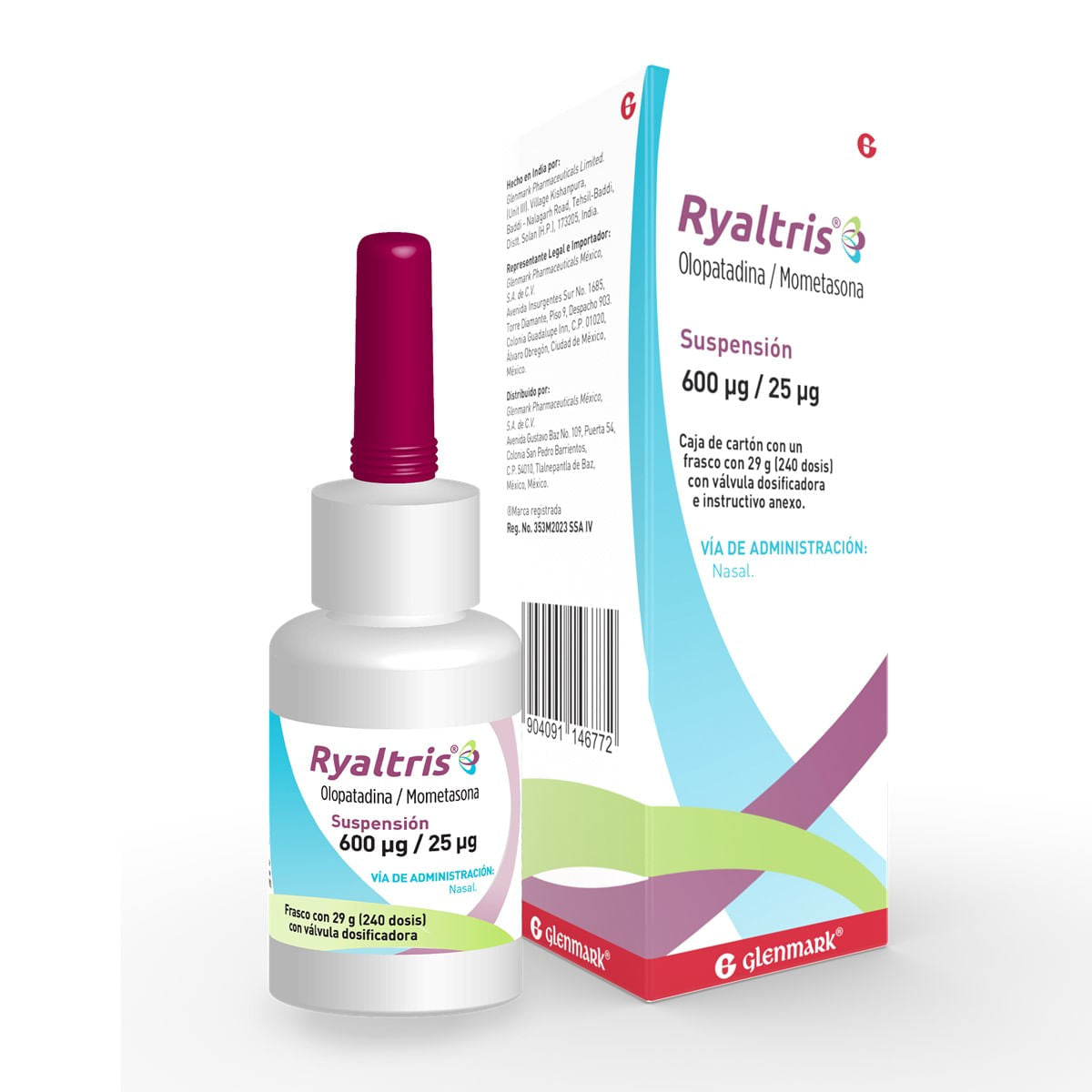 Ryaltris Glenmark Suspensión 600 ug/25 ug Frasco Con 240 Dosis ...